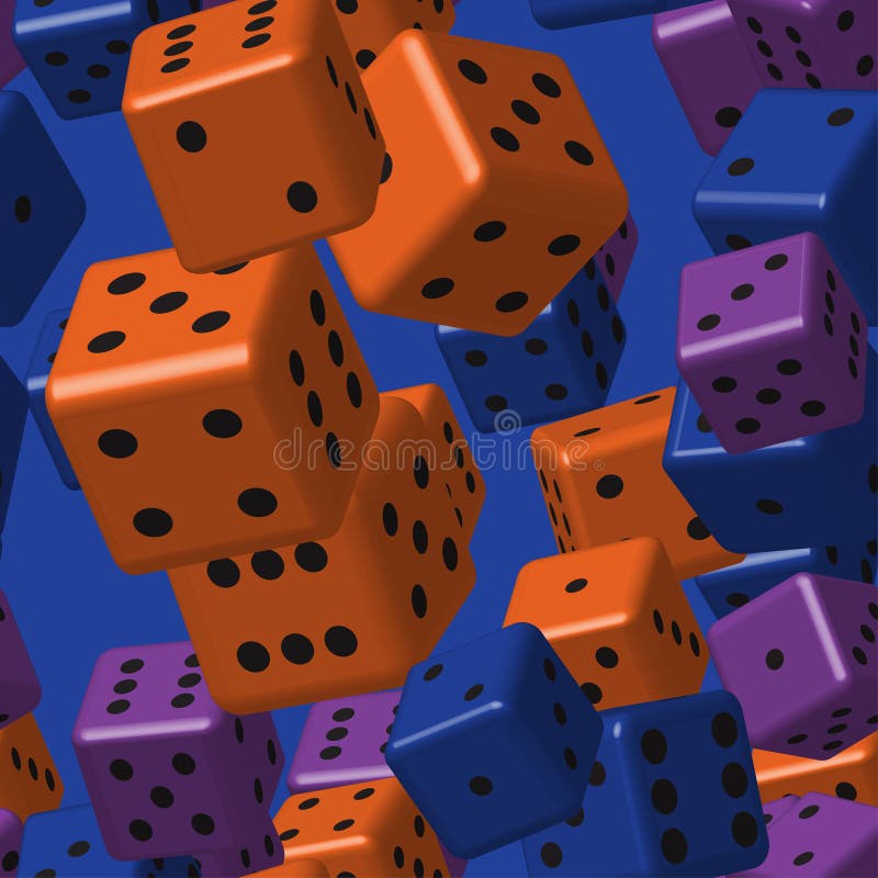 Red Purple Blue Dice Seamless Pattern Stock Vector - Illustration of ...