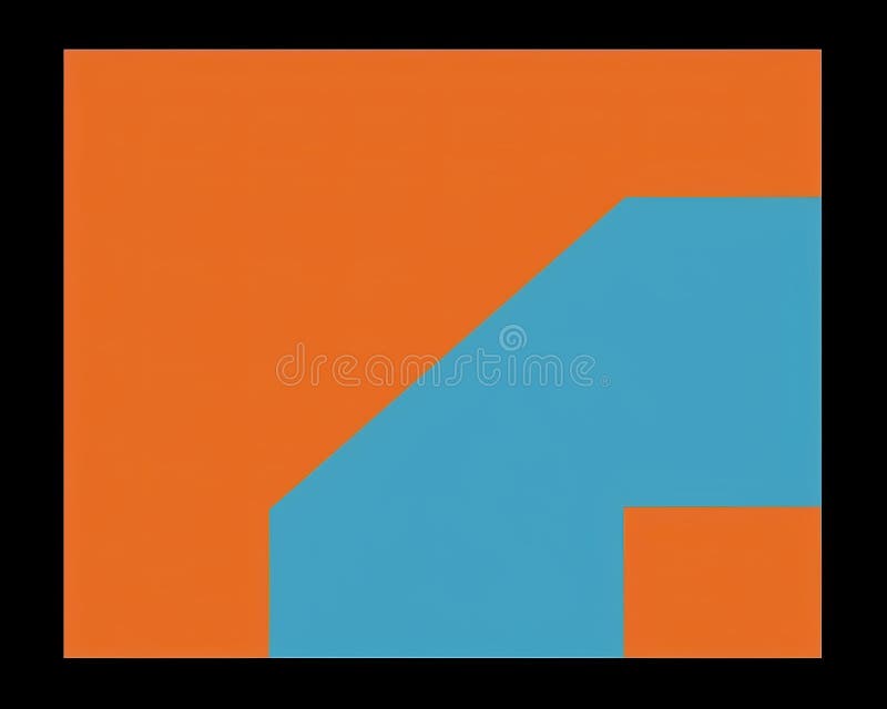 An Orange and Blue Square with the Number 4 on it Stock Illustration ...