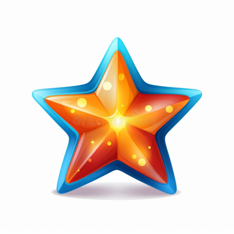 An Orange and Blue Star on a White Background Stock Illustration ...