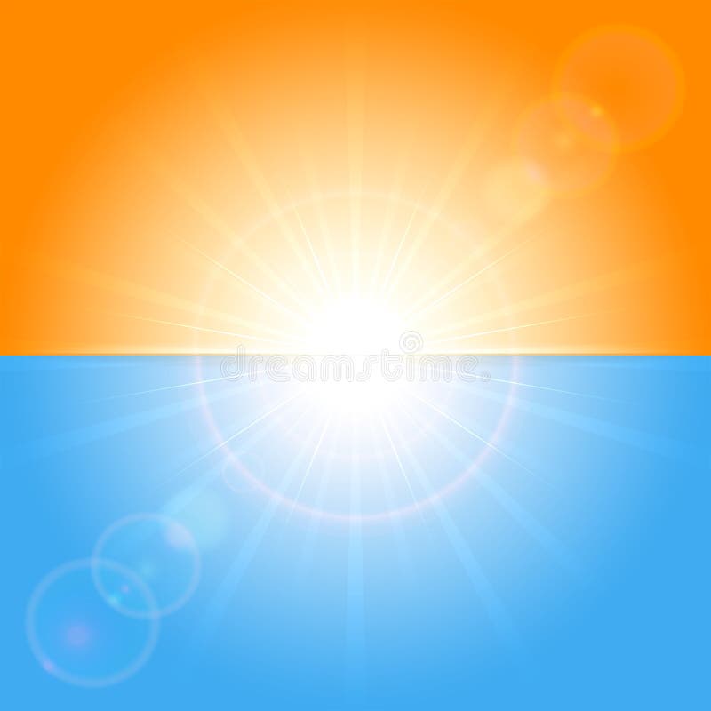 Blue & Orange Rays of Light Background Stock Illustration ...
