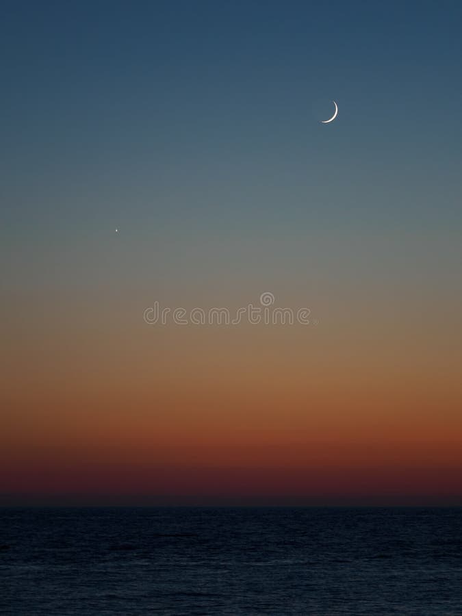 Crescent New Moon Over Water Stock Photos - Free & Royalty-Free Stock ...