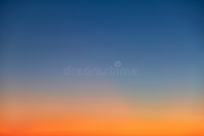 Orange and Blue Sunset Sky Gradient, Copy Space Background. Red Eve ...