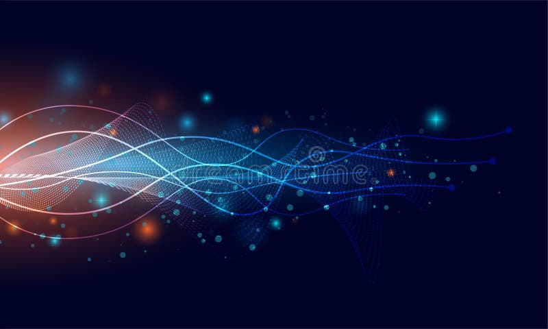 Orange and Blue Technology Background.Science Network Abstract Concept ...