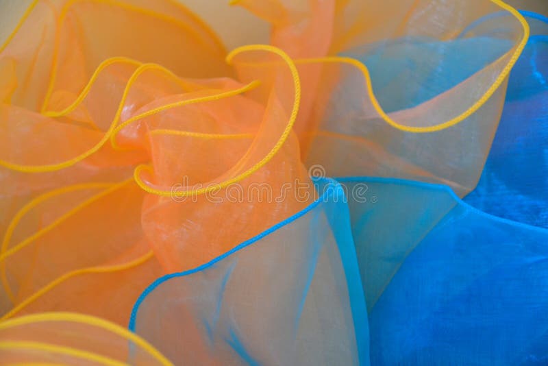 Orange and Blue Tulle Fabric Texture Background Stock Photo - Image of ...