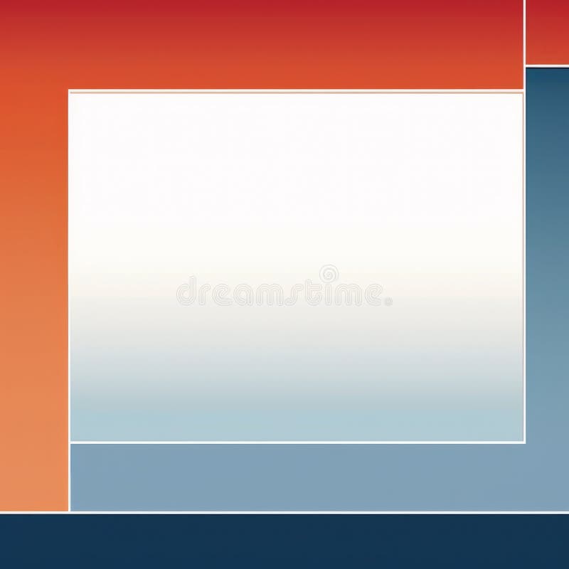 An Orange Blue and White Square with a White Border Stock Illustration ...