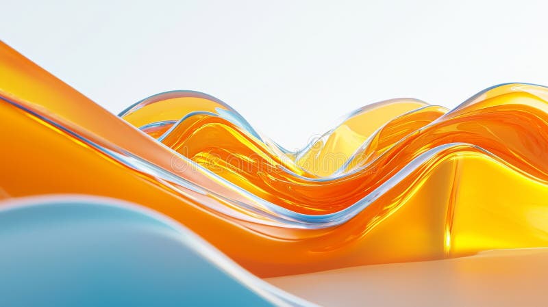 In Orange, Blue and White, There is an Abstract Background with Wavy ...