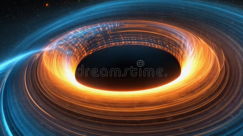 Orange and Blue Wormhole Spinning in Deep Space Stock Video - Video of ...