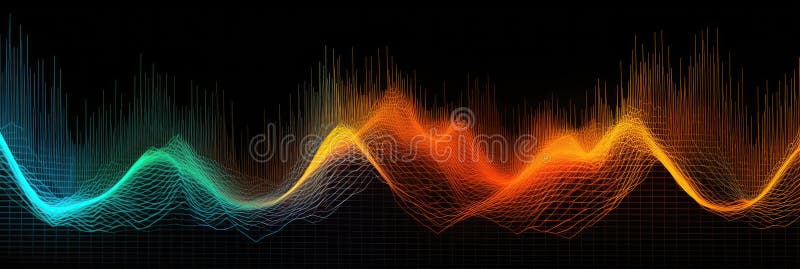 Orange Blue Yellow a Digital Representation of Sound Waves in an Array ...