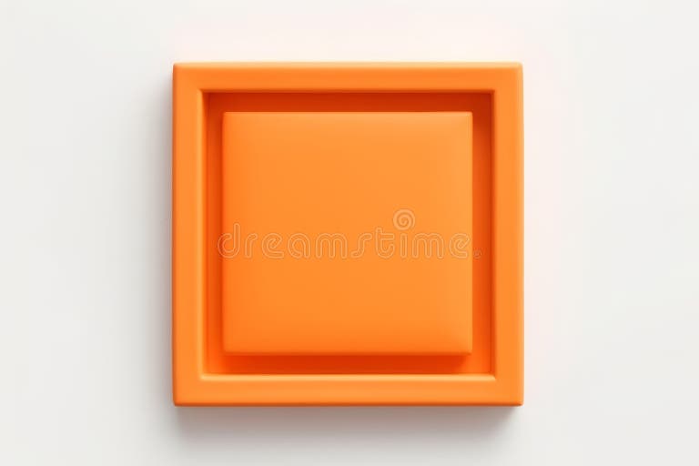 Orange Board or Frame Isolated on White Background. Empty Space for ...