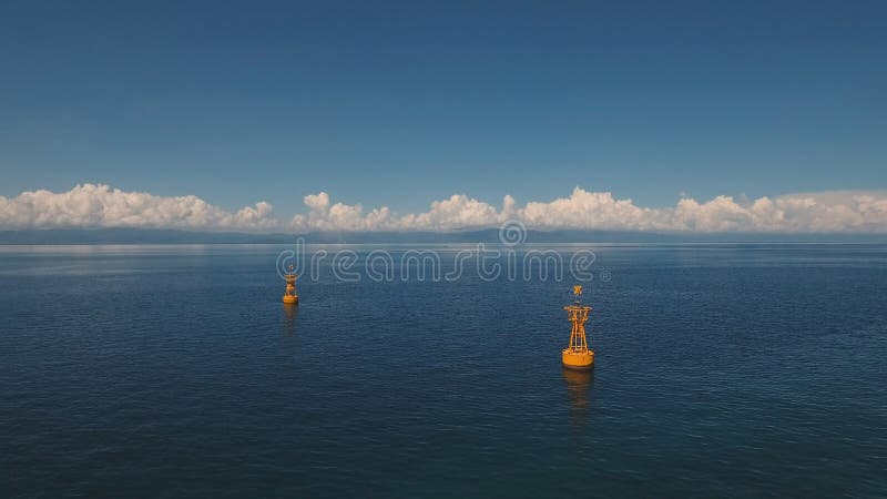 Orange boj i havet fotografering för bildbyråer. Bild av fara - 47265897