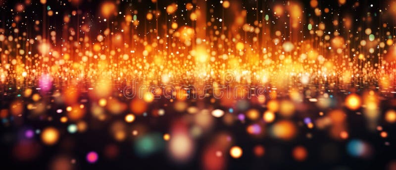 Orange Bokeh Glow Particle Abstract Background. Light Blurred of ...