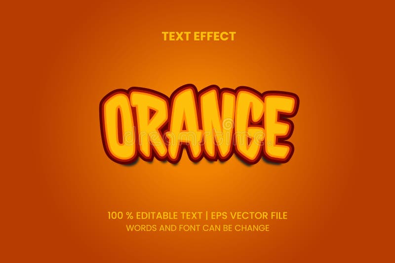 Orange Bold Editable Text Effect Stock Vector - Illustration of ...