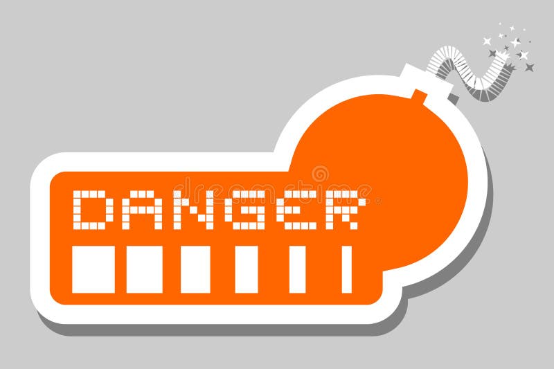 Orange bomb danger stock vector. Illustration of metal - 30367646