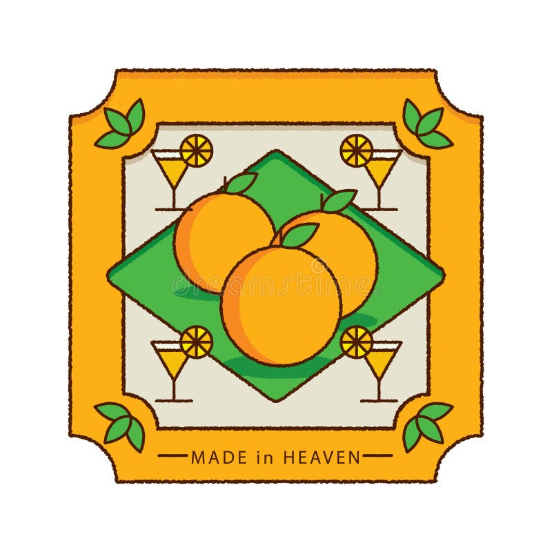 Orange Bottle Label. Vector Illustration Decorative Design Stock Vector ...