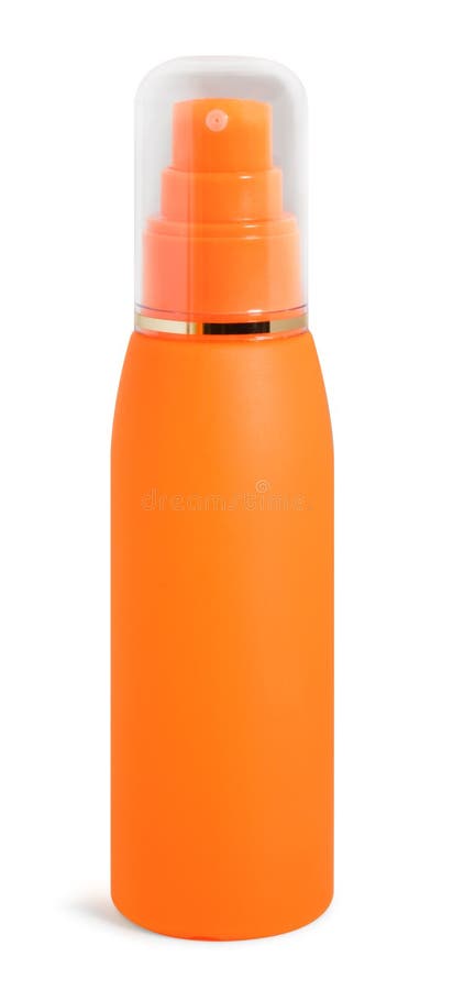 Orange Bottle with Suntan Cream Stock Image - Image of spray ...