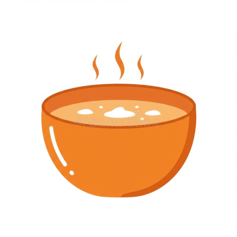 Orange Bowl of Creamy Hot Soup Illustration Stock Illustration ...