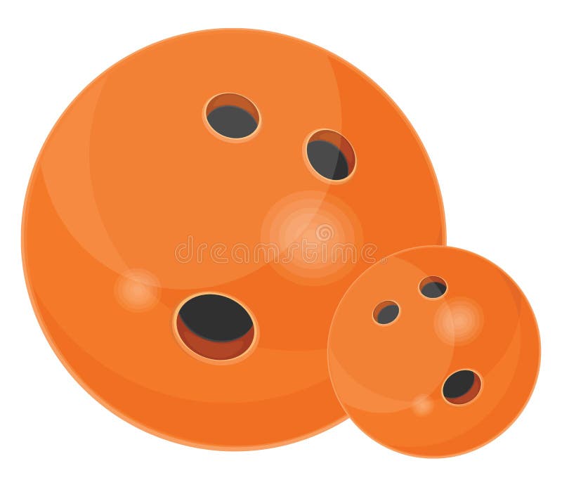 Orange bowling balls, icon stock vector. Illustration of leisure ...