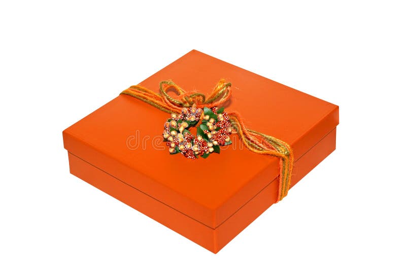 Orange box stock photo. Image of wreath, ribbon, celebration - 6976718