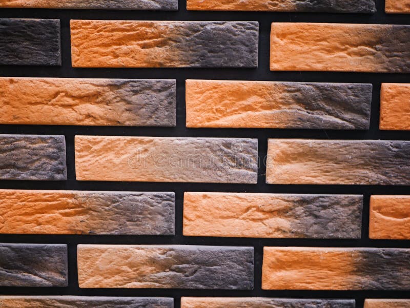 Orange Brick Facade. Torn Stone Texture. Stone Wall Stock Image - Image ...