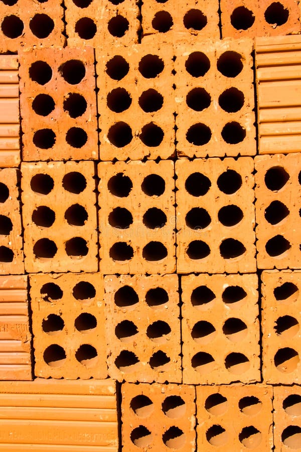 Brick with hole stock image. Image of pile, outdoor, industrial - 29747935