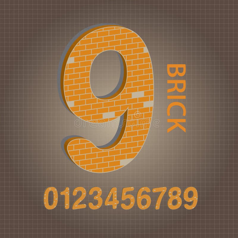 Orange brick wall stock vector. Illustration of concrete - 67300076