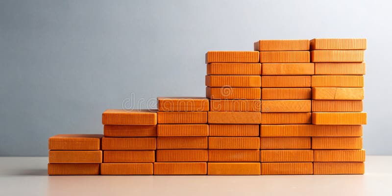 Orange Brick Orange Bricks on Top of Each Other on Light Background ...