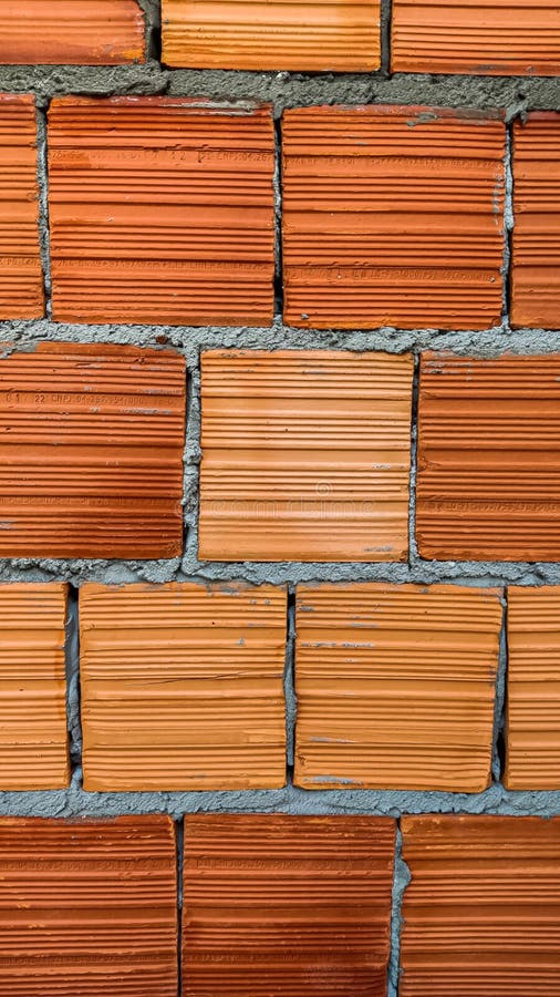 Joining Two Brick Walls Indoors Stock Photo - Image of concrete, brown ...