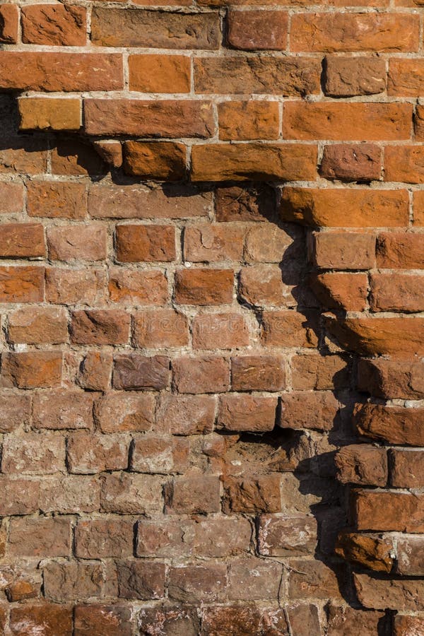 Orange Brick Wall Closeup. Stone Background Stock Image - Image of ...