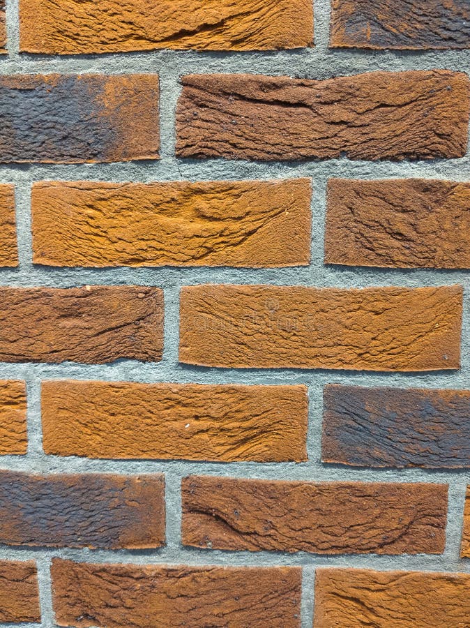 Orange Brick Wall with Detailed Grooves Stock Photo - Image of style ...