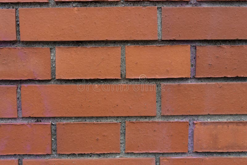 Orange Brick Wall with Horizontal and Vertical Lines Stock Image ...
