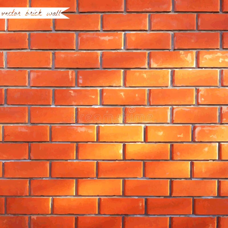 Orange Brick Wall stock vector. Illustration of cement - 195397606