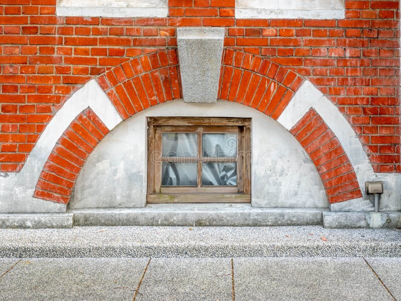 Orange Brick with White Cement Architecture Design in Building Stock ...