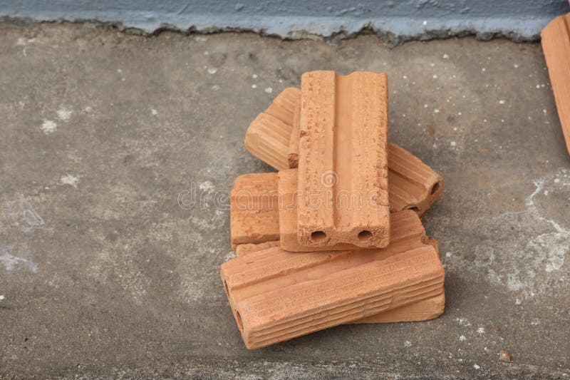 Orange Bricks, Bricks for Building a House Stacked Together Stock Image ...