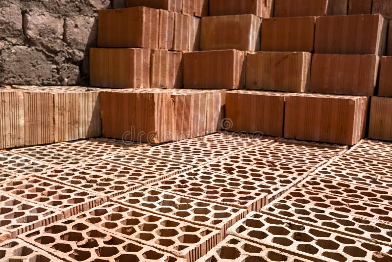 Orange Bricks for Building Construction. Stock Image - Image of bricks ...