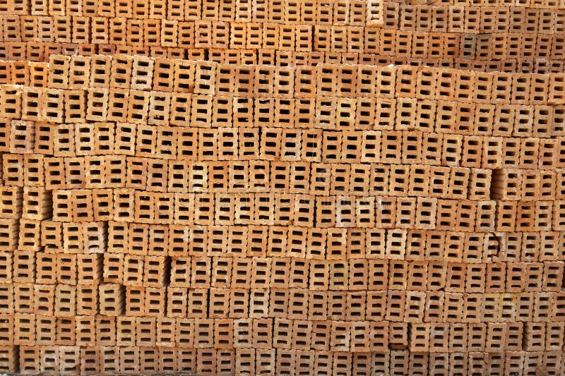 Orange Bricks Construction Stacked Like Wall Stock Photos - Free ...