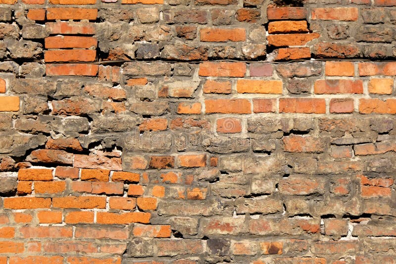 Orange Bricks Old Vintage Wall. Abstract Architectural Background for ...