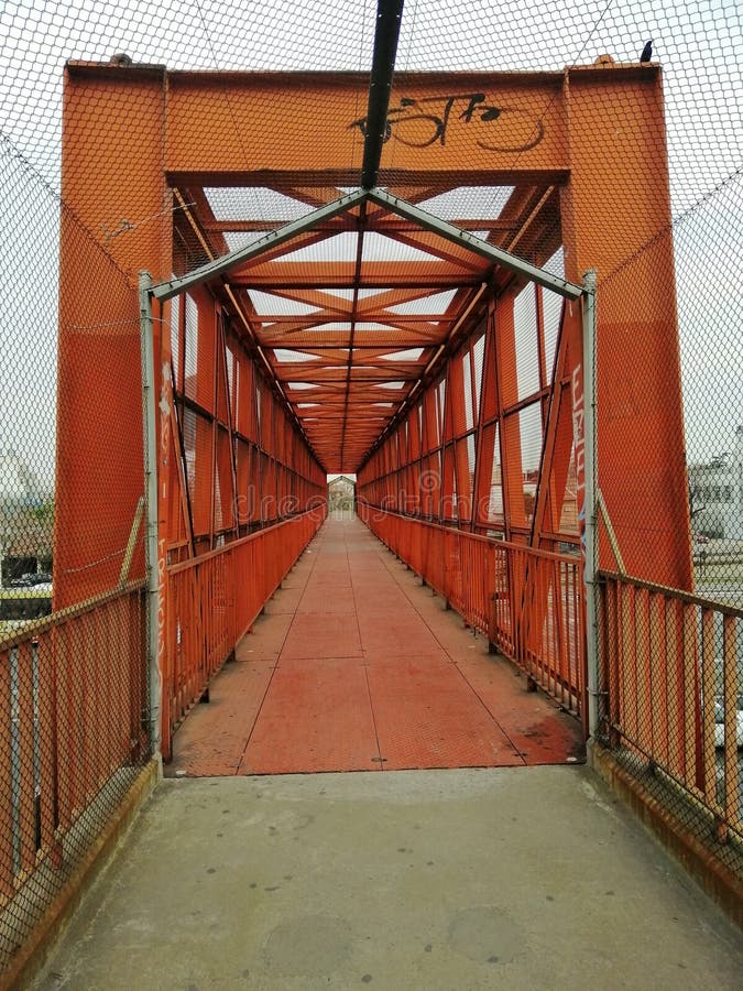 Orange Bridge Above the Route Stock Image - Image of route, bridge ...
