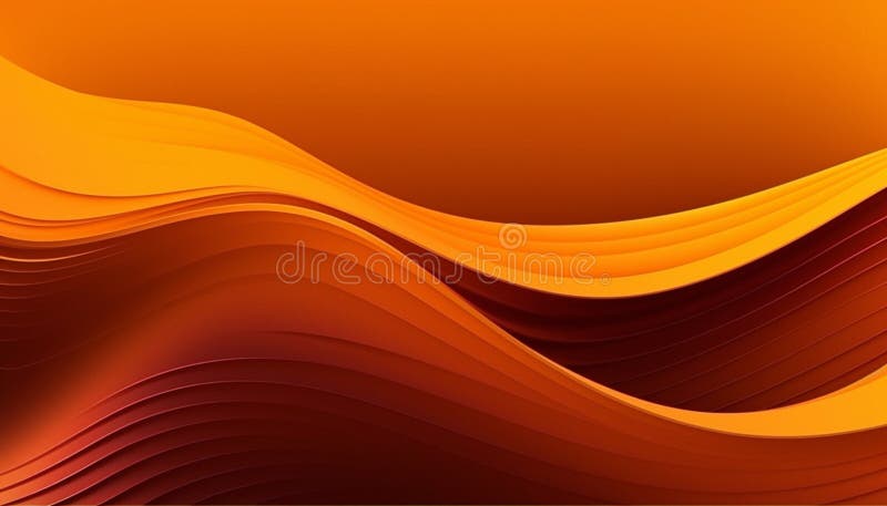 Orange Bright Background with Lines and Waves Stock Illustration ...