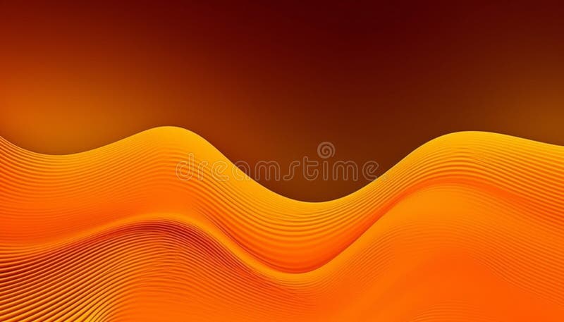 Orange Bright Background with Lines and Waves Stock Illustration ...