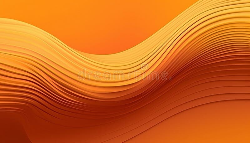 Orange Bright Background with Lines and Waves Stock Illustration ...