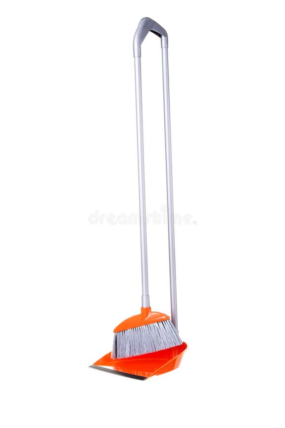 Orange broom and scoop stock image. Image of chores, orange - 29265869