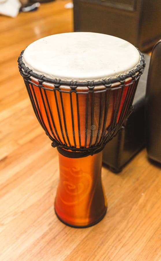Orange and Brown Djembe Drum Stock Image - Image of white, african ...