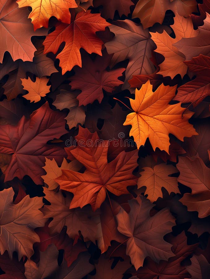 Orange-brown Fall Vertical Backdrop with Maple Leaves Stock ...