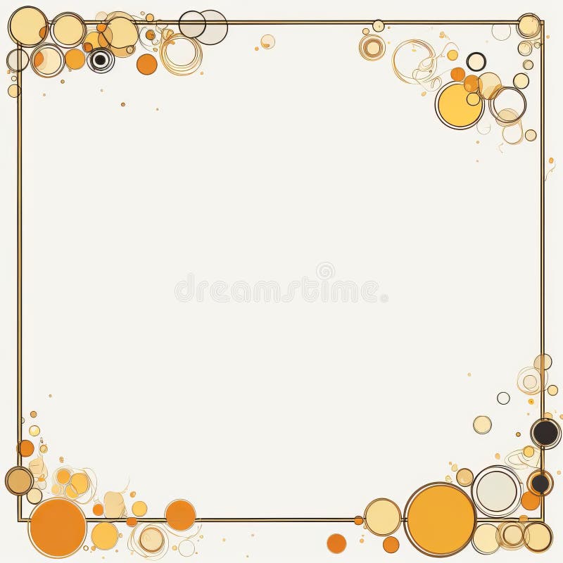 An Orange and Brown Frame with Circles and Bubbles Stock Illustration ...