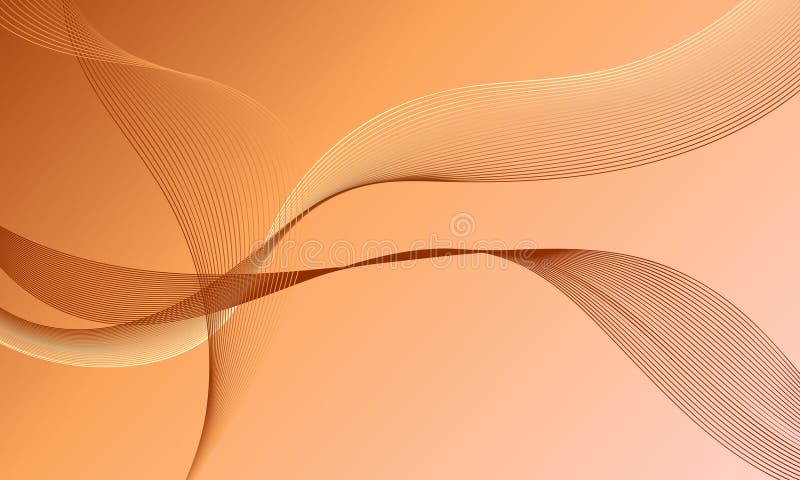 Orange Brown Lines Wave Curves with Smooth Gradient Abstract Background ...
