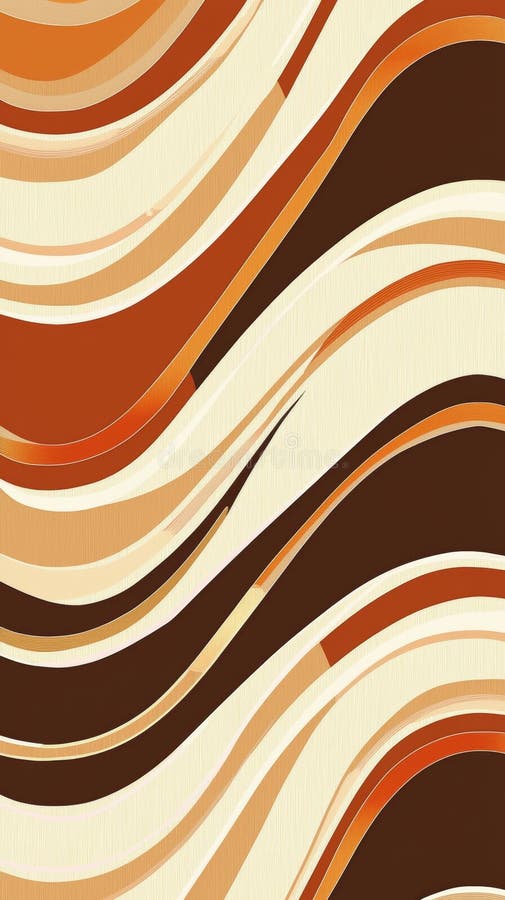 Orange and Brown Wavy Stripes Create a Dynamic Visual Effect, Forming a ...