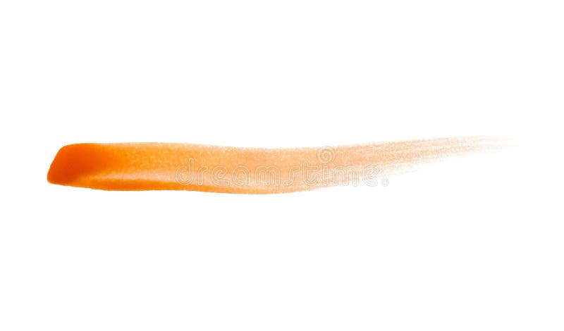 Orange Brush Stroke Isolated on White Stock Photo - Image of drawing ...