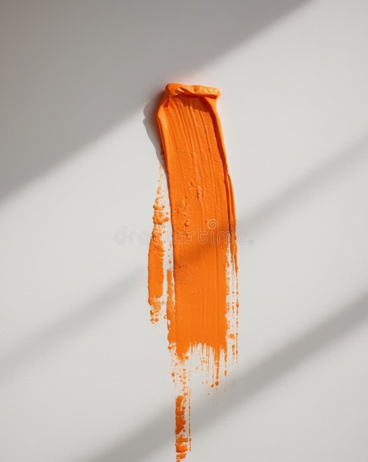 Orange Brush Stroke with Visible Texture Stock Image - Image of coppice ...