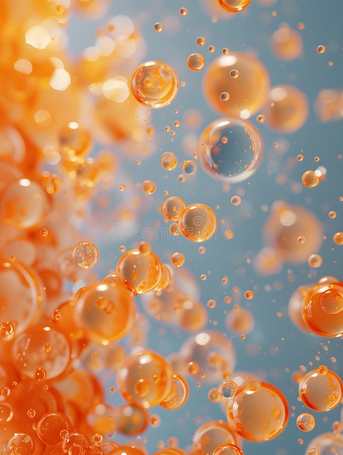 Orange Bubbles in Electric Blue Liquid Create a Mesmerizing Pattern ...