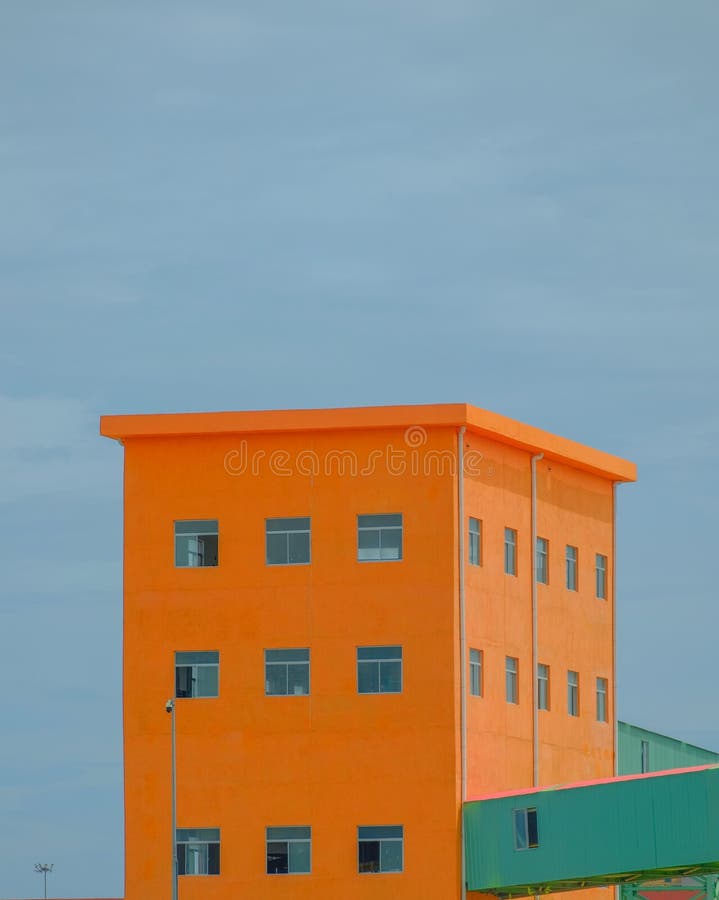 The orange building stock image. Image of design, office - 204719817